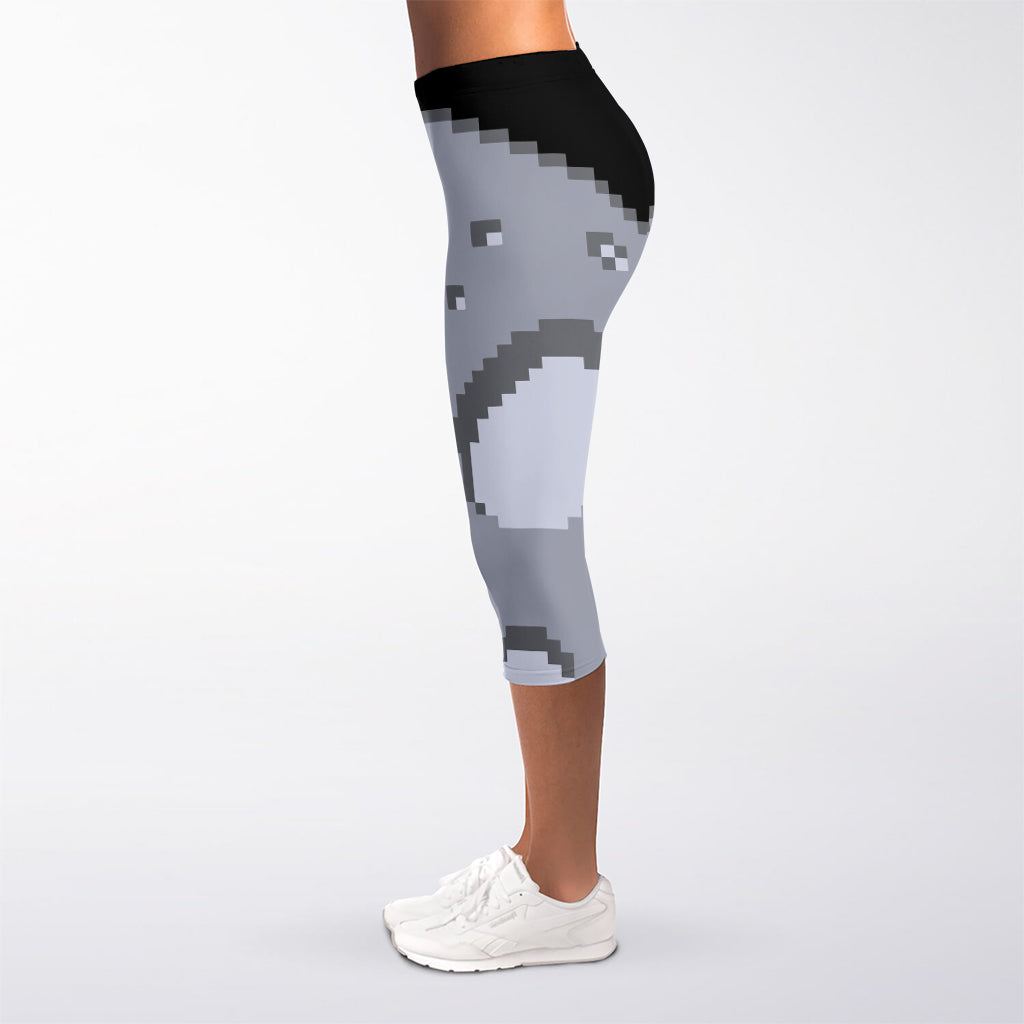 8-Bit Pixel Moon Print Women's Capri Leggings – GearFrost