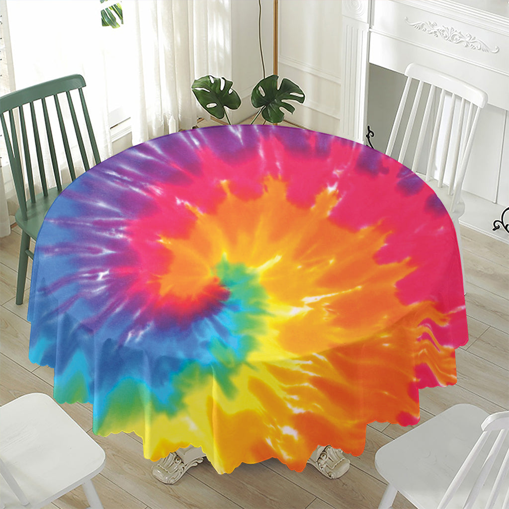 Colorful Spiral Tie Dye Print Waterproof Round Tablecloth – GearFrost