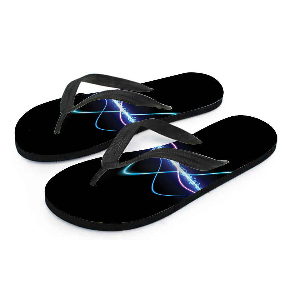 Pink And Teal Sound Wave Print Flip Flops – GearFrost