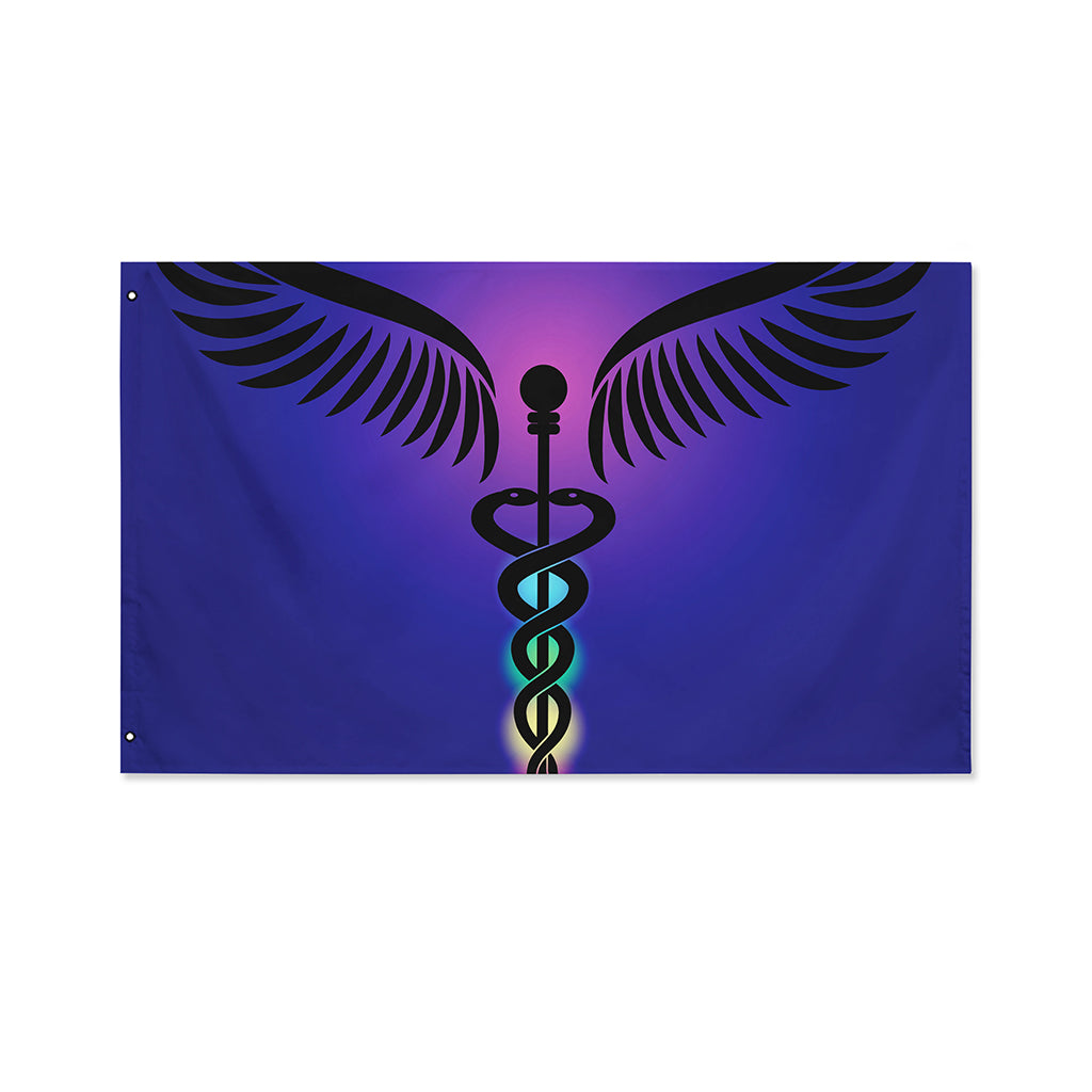 7 Chakras Caduceus Print Polyester Flag – GearFrost