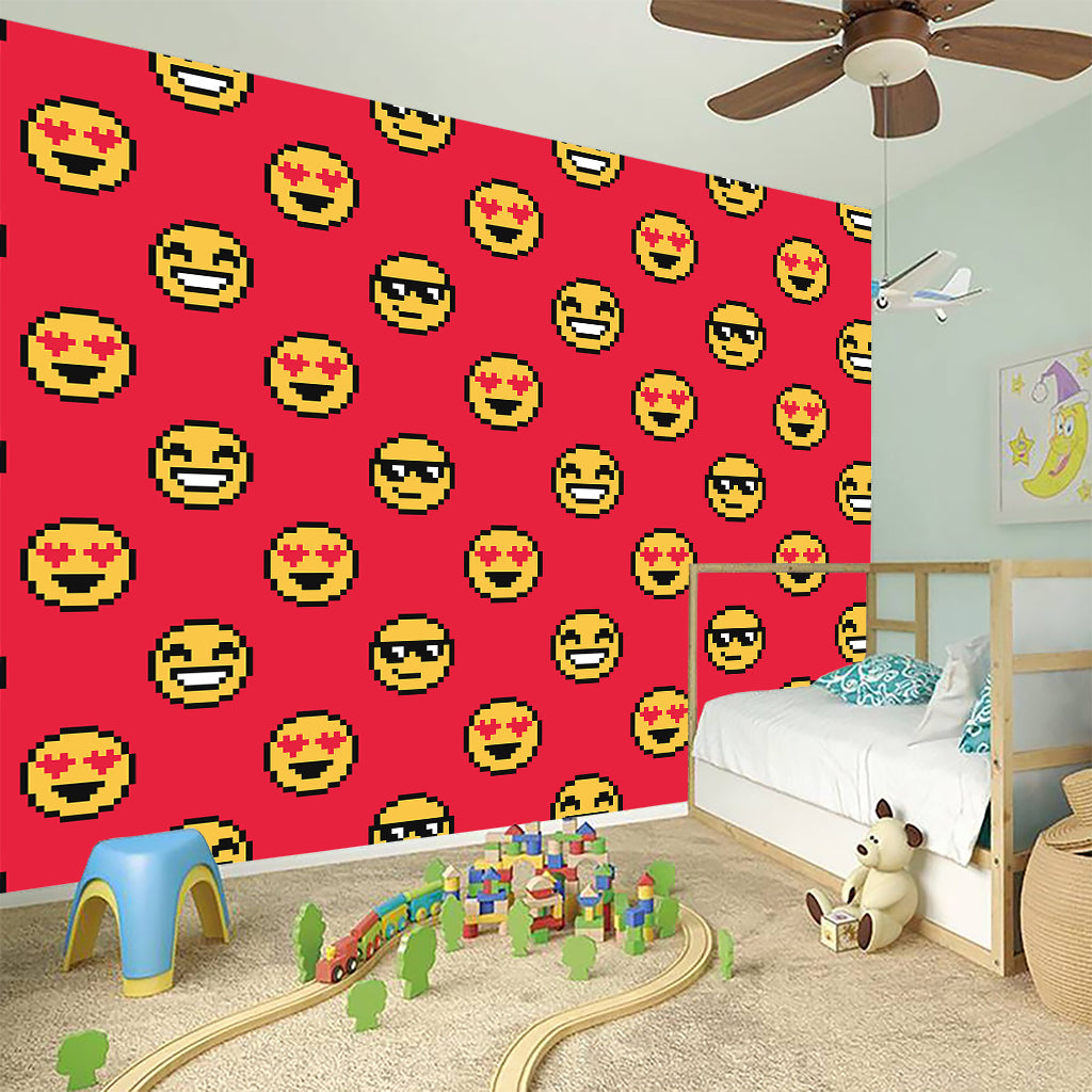 8-Bit Emoji Pattern Print Wall Sticker – GearFrost