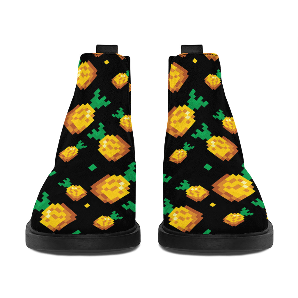 8-Bit Pixel Pineapple Print Flat Ankle Boots – GearFrost