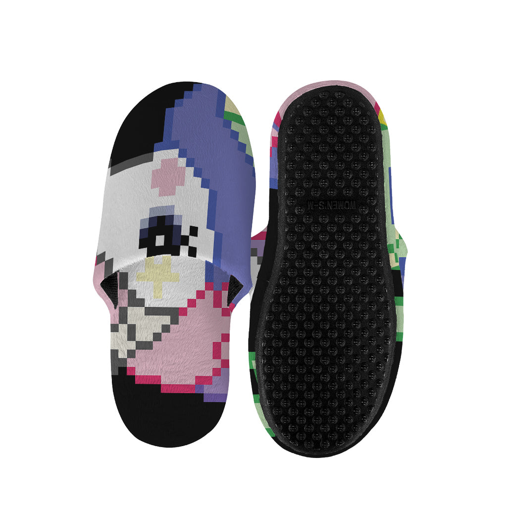 8-Bit Pixel Unicorn Print Slippers – GearFrost