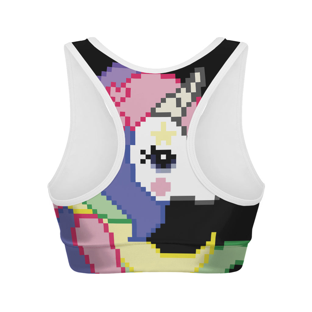 8-Bit Pixel Unicorn Print Women's Sports Bra – GearFrost