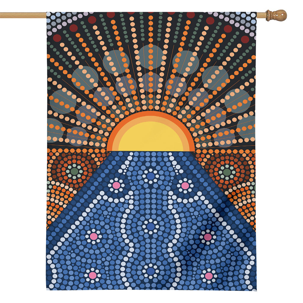 Aboriginal Indigenous Sunset Art Print House Flag – GearFrost