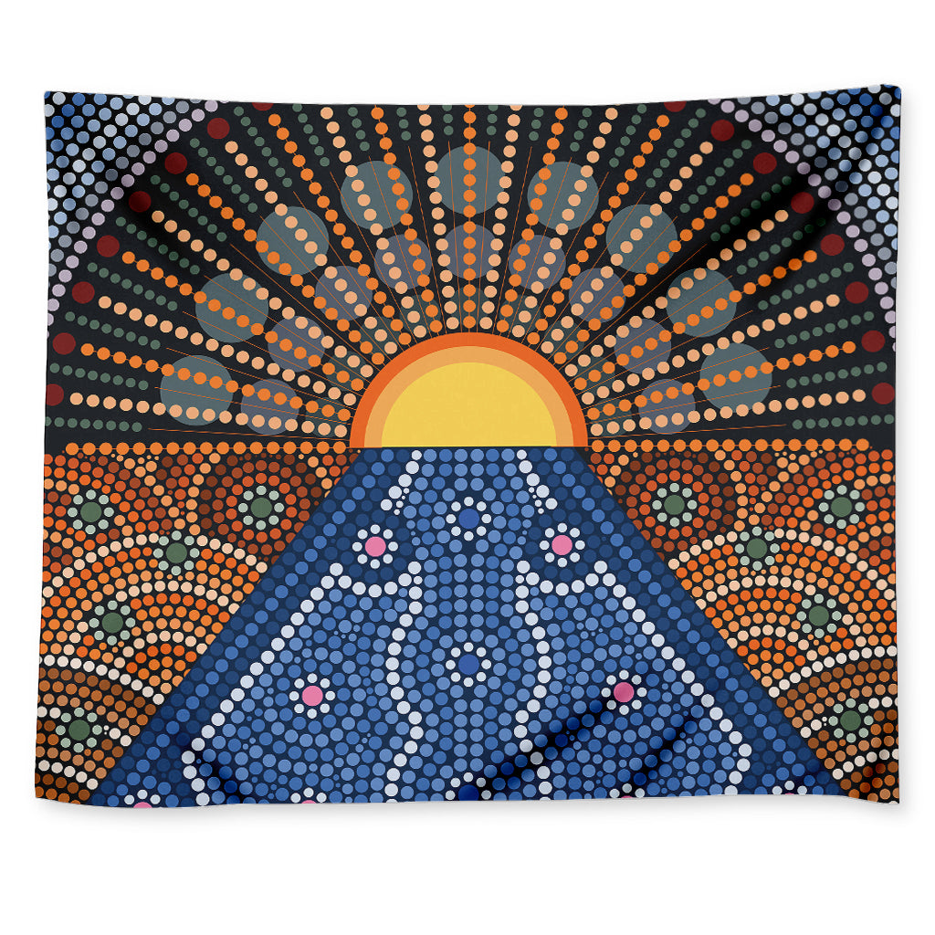Aboriginal Indigenous Sunset Art Print Tapestry – GearFrost