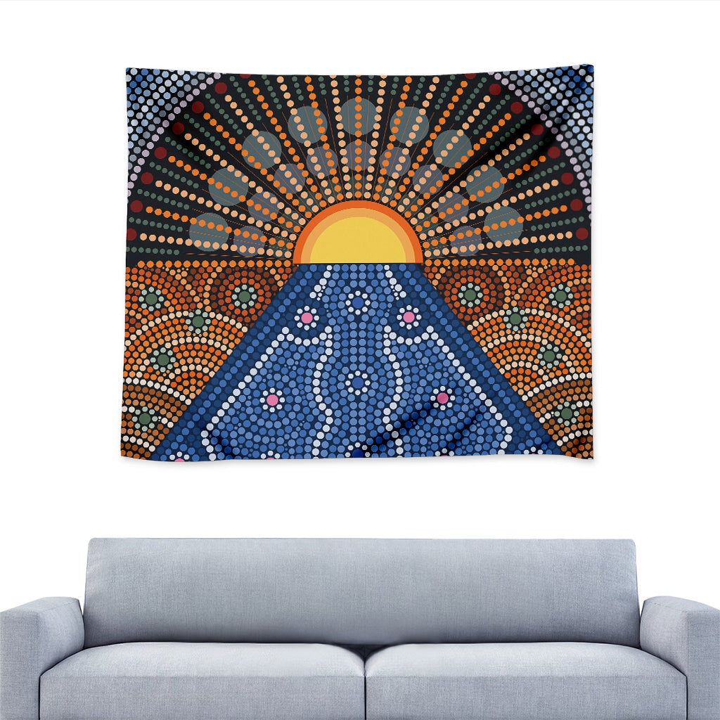 Aboriginal Indigenous Sunset Art Print Tapestry – GearFrost