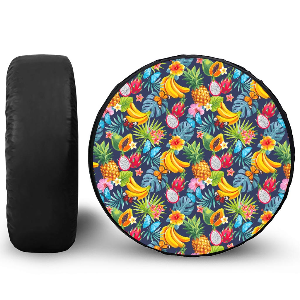 Aloha Tropical Fruits Pattern Print Leather Spare Tire Cover – GearFrost