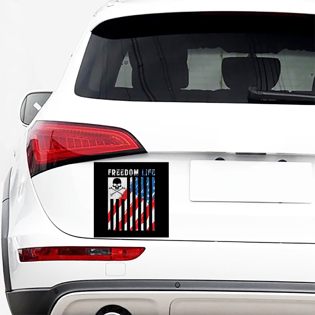 American Flag Freedom Life Print Car Sticker – GearFrost