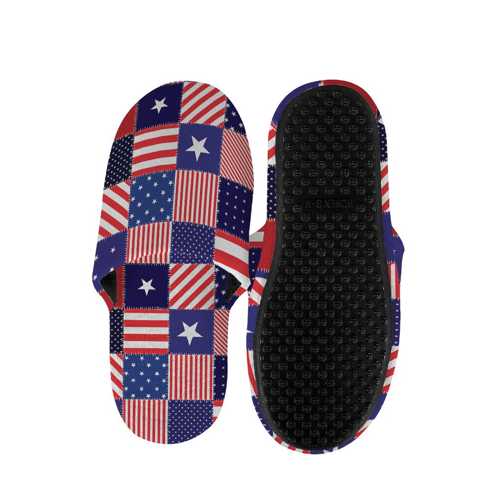American Patriotic Patchwork Print Slippers – GearFrost