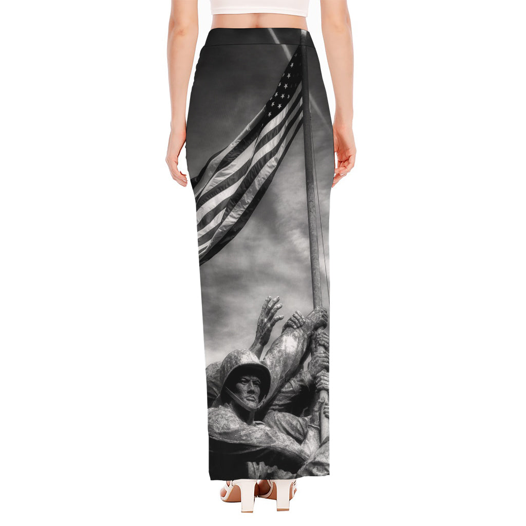 American War Memorial Print High Slit Maxi Skirt – GearFrost