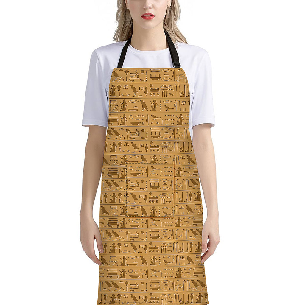 Ancient Egyptian Hieroglyphs Print Bib Apron With Pocket – GearFrost