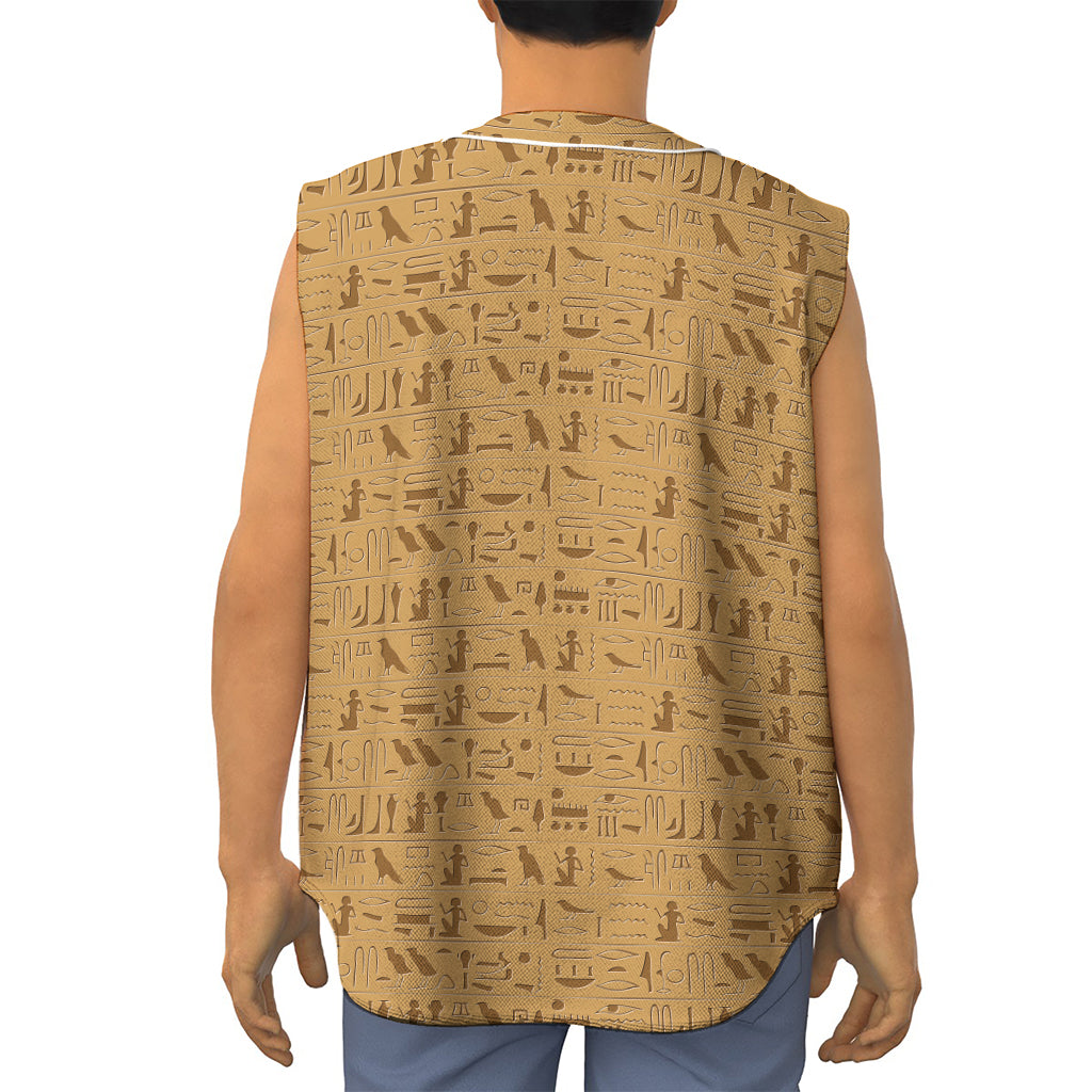 Ancient Egyptian Hieroglyphs Print Sleeveless Baseball Jersey – GearFrost