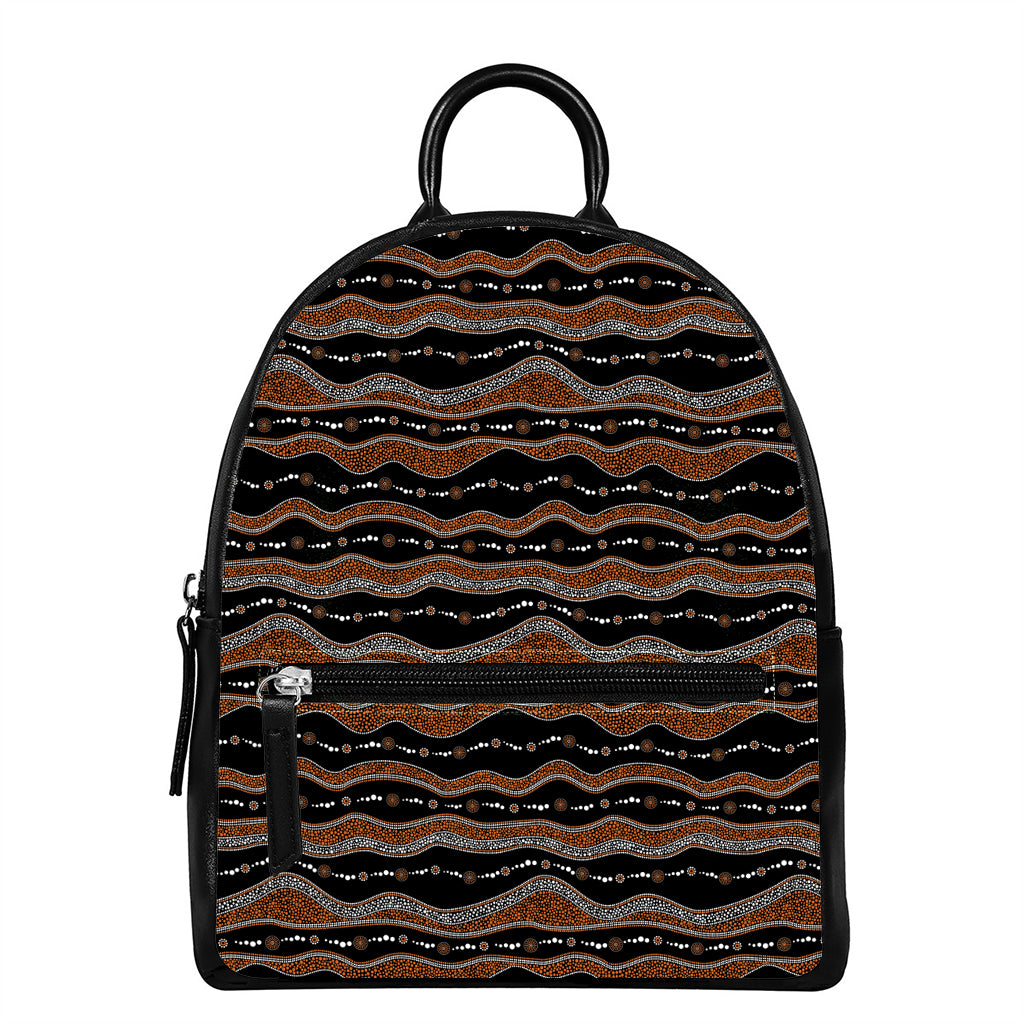 Australian Aboriginal Indigenous Print Leather Backpack – GearFrost