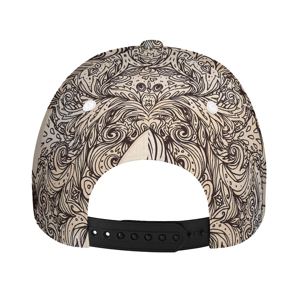 Beige Buddha Mandala Print Baseball Cap – GearFrost