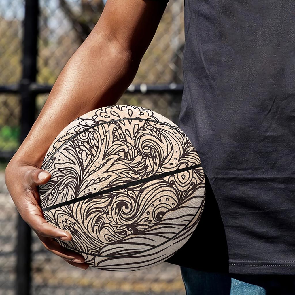 Beige Buddha Mandala Print Basketball – GearFrost