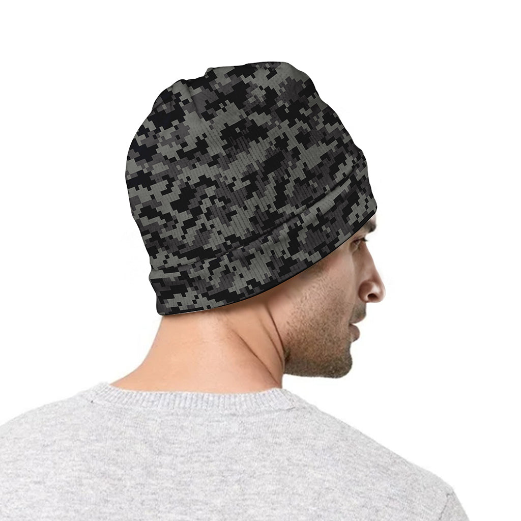Black And Grey Digital Camo Print Beanie – GearFrost