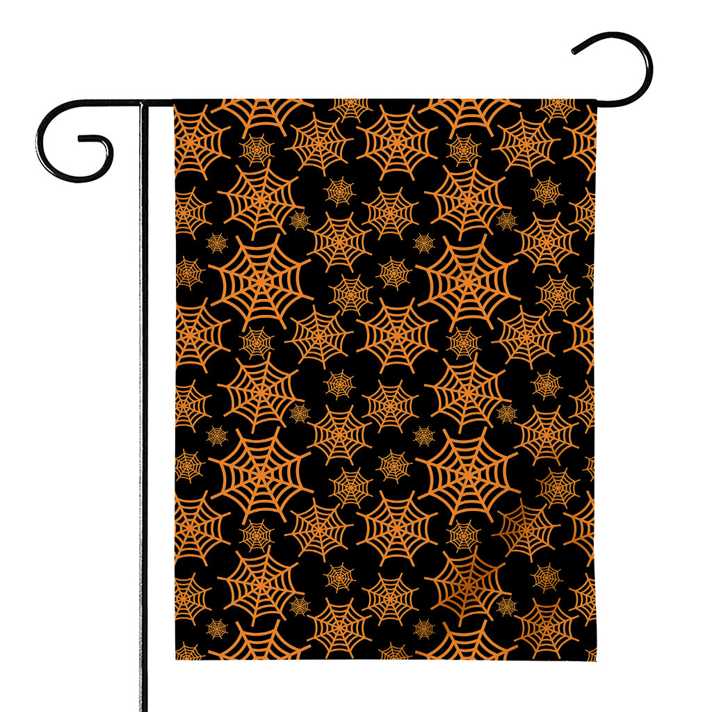 Black And Orange Spider Web Print House Flag – GearFrost