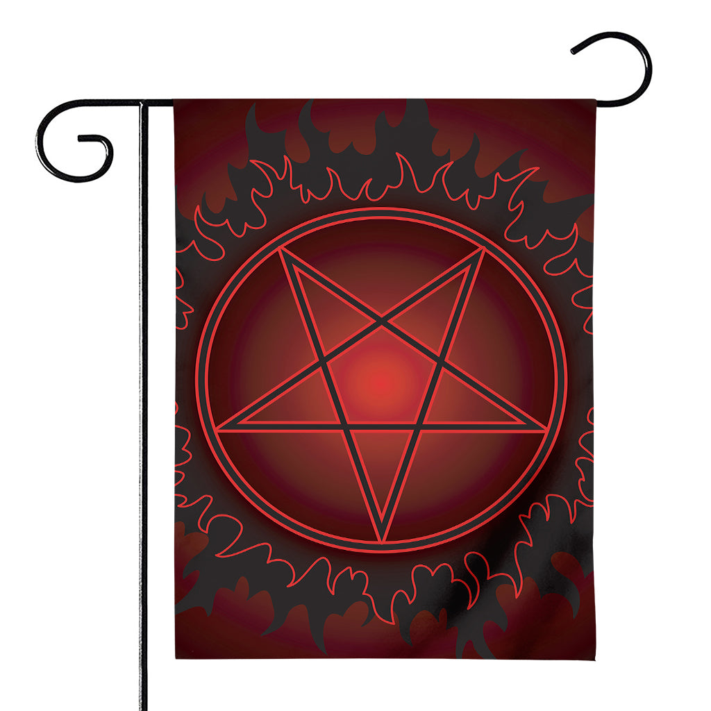 Black And Red Satanic Pentagram Print House Flag – GearFrost