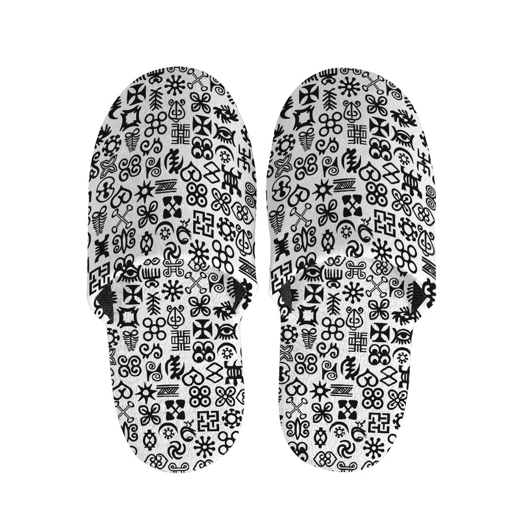 Black And White Adinkra Tribe Symbols Slippers – GearFrost