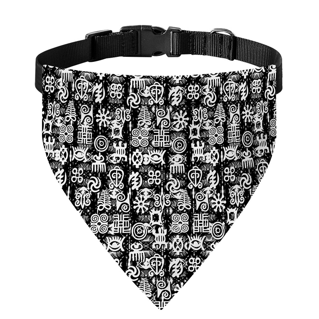 Black And White African Adinkra Symbols Over The Collar Dog Bandana ...
