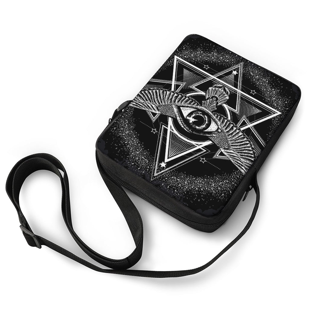Black And White All Seeing Eye Print Rectangular Crossbody Bag – GearFrost