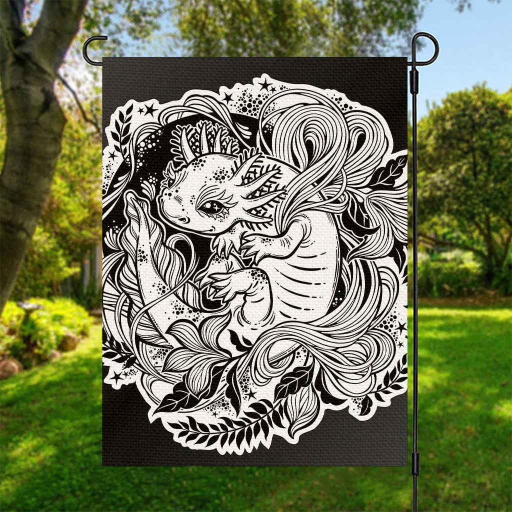 Black And White Axolotl Print Garden Flag – GearFrost