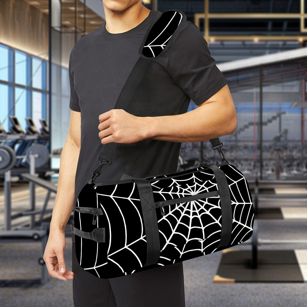 Black And White Cobweb Print Gym Bag – GearFrost