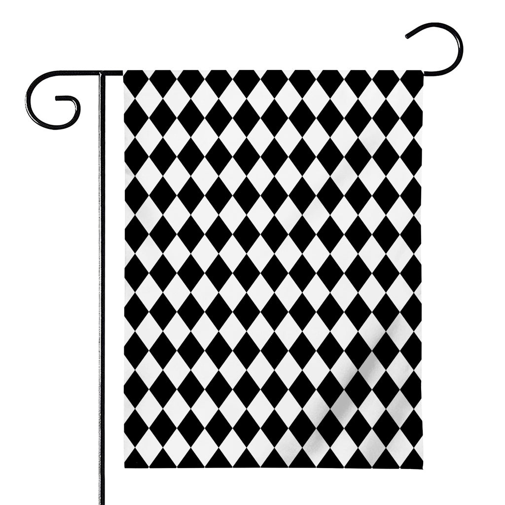 Black And White Harlequin Pattern Print House Flag – GearFrost