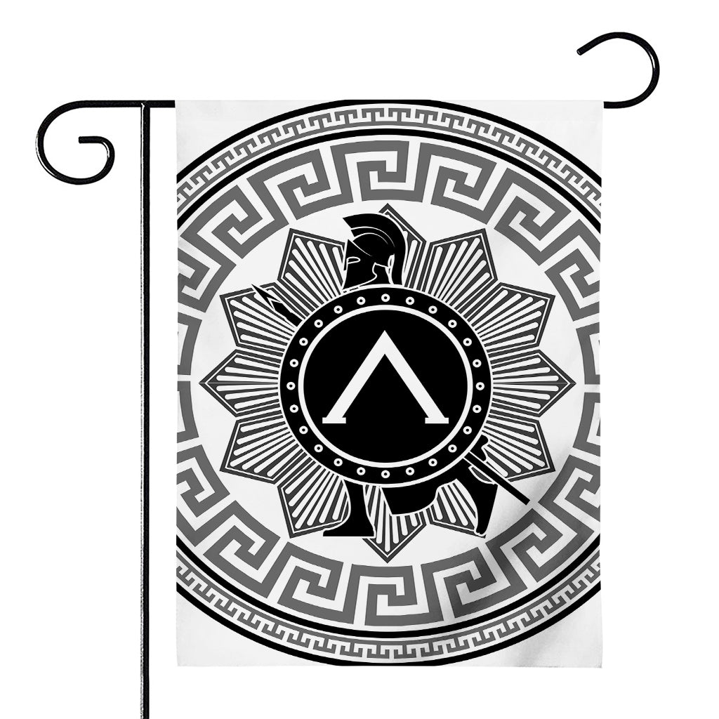 Black And White Spartan Warrior Print House Flag – GearFrost