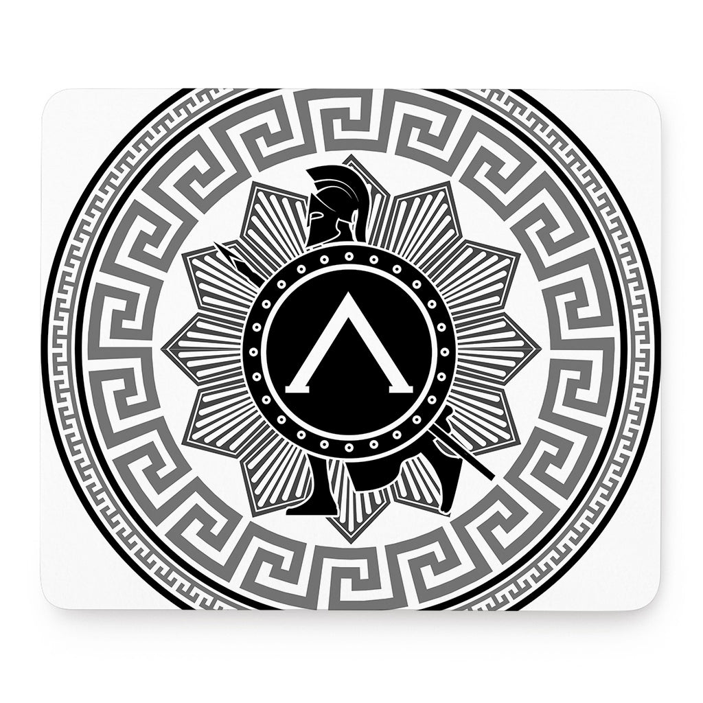 Black And White Spartan Warrior Print Mouse Pad – GearFrost