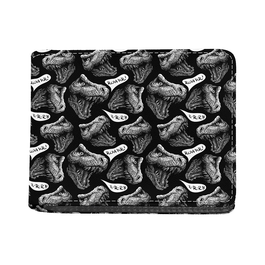 Black And White T-Rex Dinosaur Print Bifold Wallet – GearFrost
