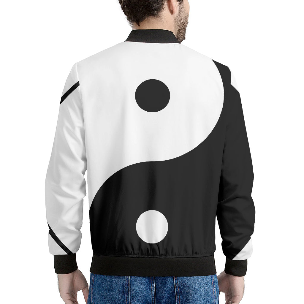 Black And White Yin Yang Symbol Print Men's Bomber Jacket – GearFrost