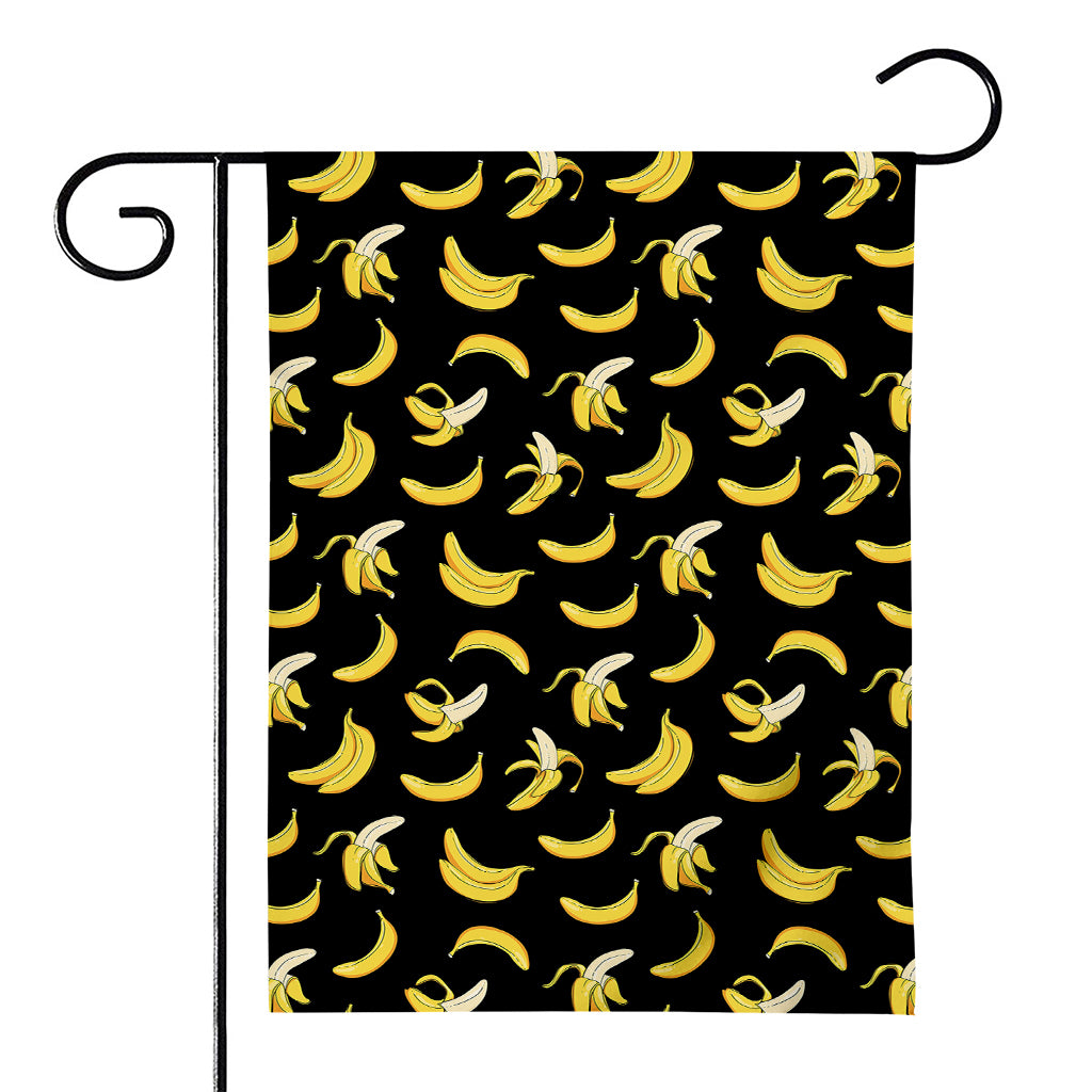 Black Cartoon Banana Pattern Print House Flag – GearFrost