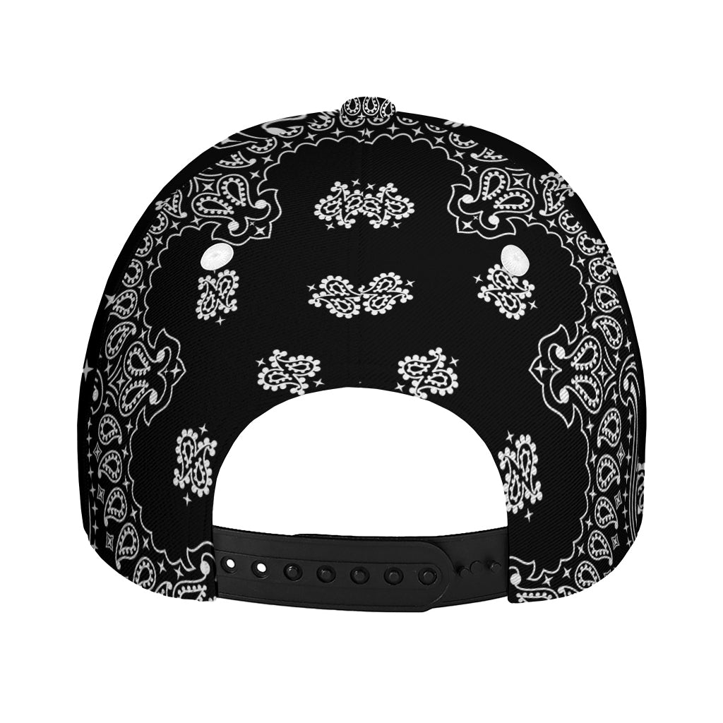 Black Paisley Bandana Print Baseball Cap – GearFrost
