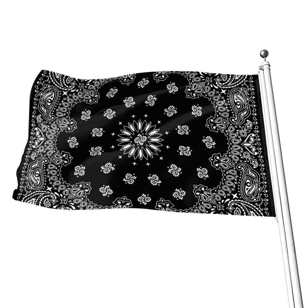 Black Paisley Bandana Print Flag – GearFrost