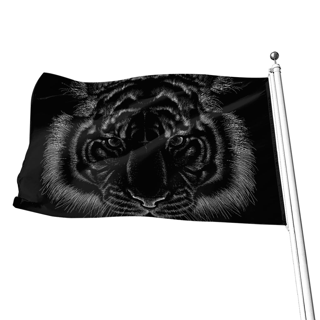 Black Tiger Portrait Print Flag – GearFrost