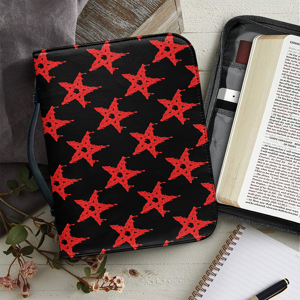 Bloody Satanic Pentagram Pattern Print Leather Bible Cover – GearFrost
