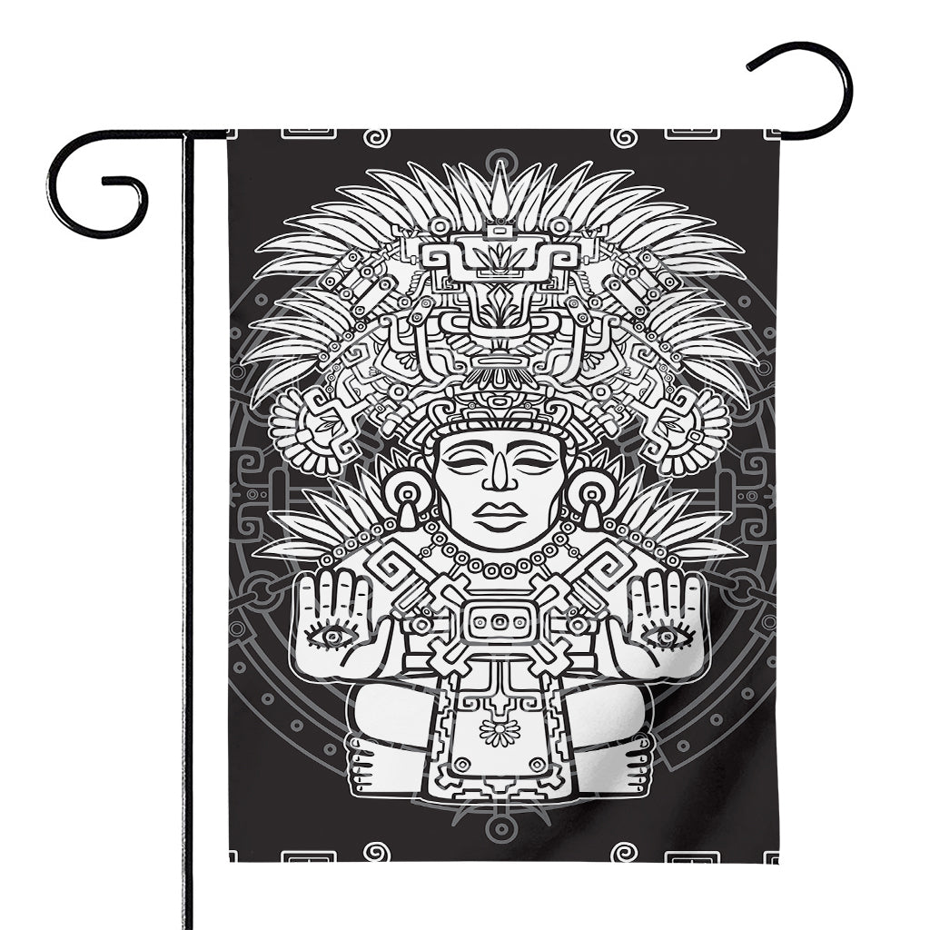 Blue And White Mayan Statue Print House Flag – GearFrost
