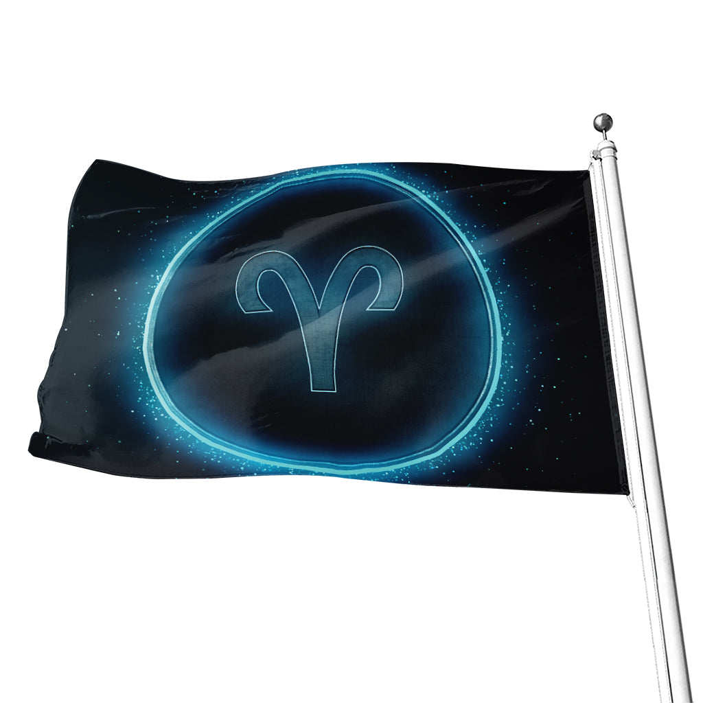 Blue Aries Zodiac Sign Print Flag – GearFrost
