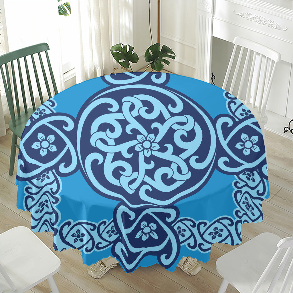 Blue Celtic Symbol Print Waterproof Round Tablecloth – GearFrost