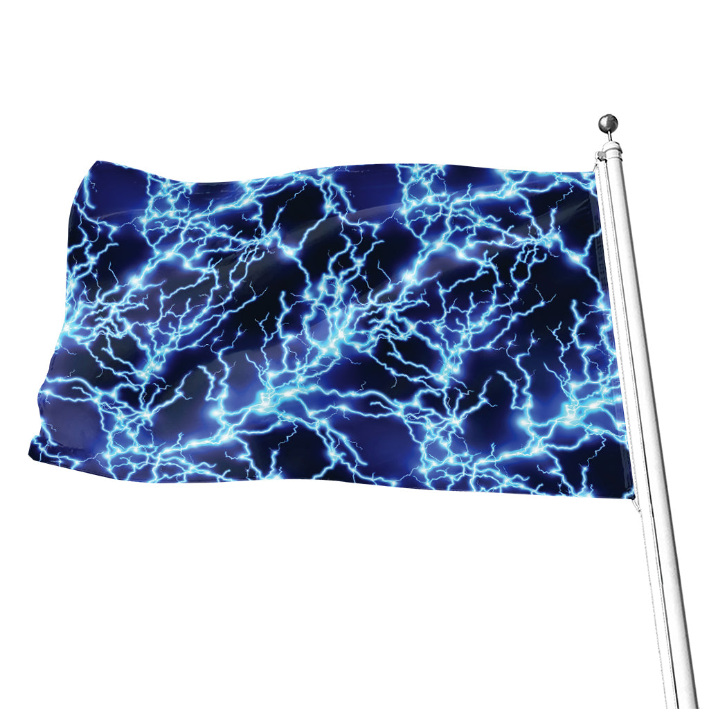 Blue Electric Lightning Print Flag – GearFrost