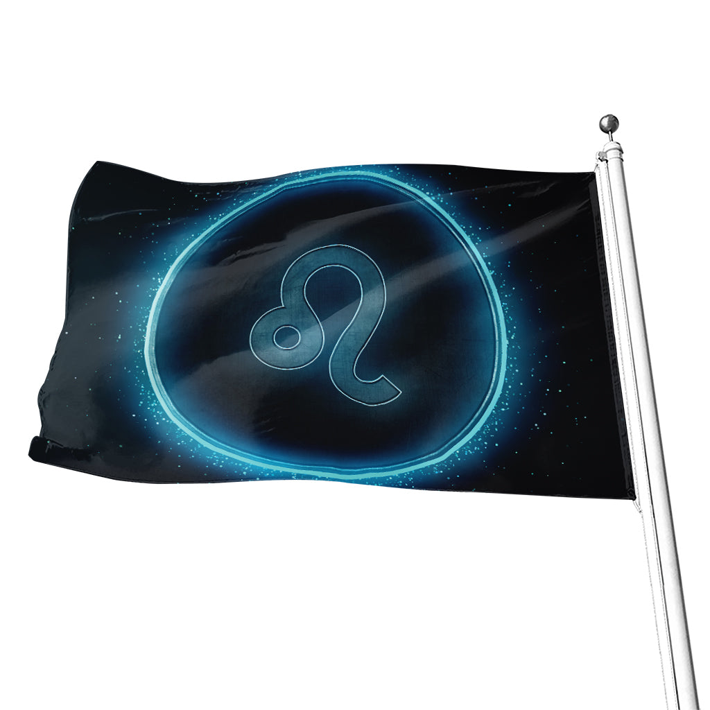 Blue Leo Zodiac Sign Print Flag – GearFrost