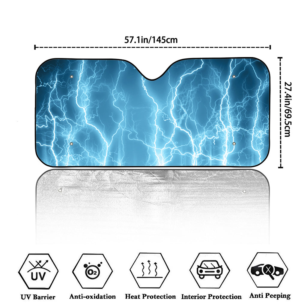 Blue Lightning Print Car Windshield Sun Shade – GearFrost
