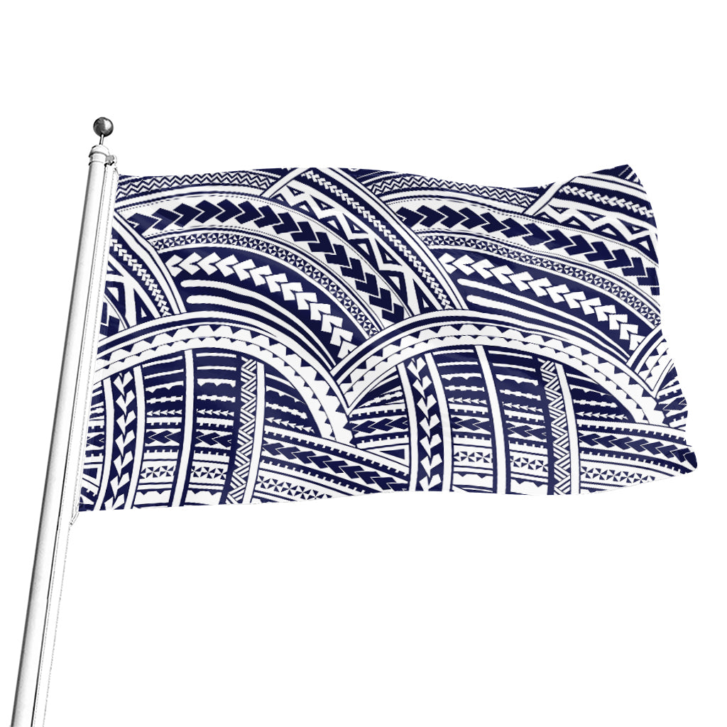 Blue Maori Polynesian Tattoo Print Flag – GearFrost