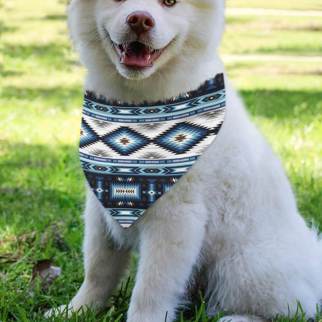 Blue Native Navajo Print Over The Collar Dog Bandana – GearFrost