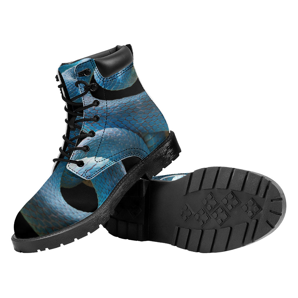 Blue Viper Snake Print Padded Collar Lace Up Boots – GearFrost