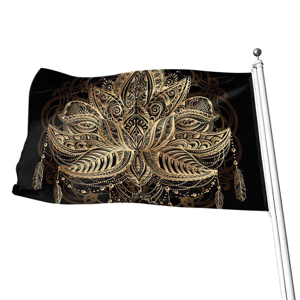 Boho Spiritual Lotus Print Flag – GearFrost