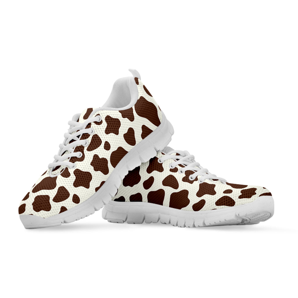 Brown And White Cow Print White Running Shoes – GearFrost