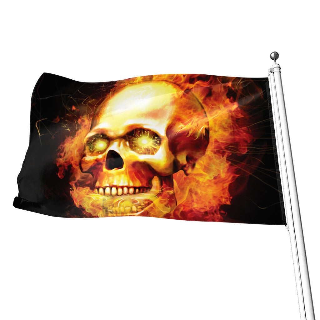Burning Evil Skull Print Flag – GearFrost